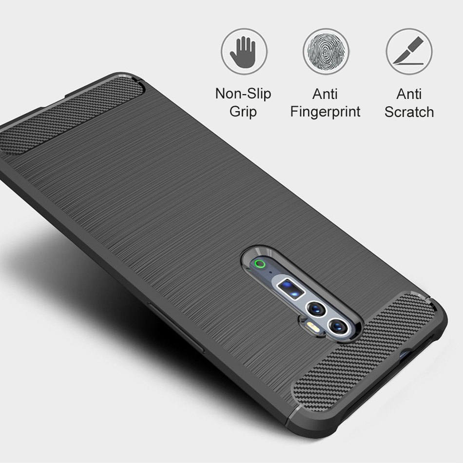 Flexi Slim Carbon Fibre Case for Oppo Reno 5G / 10x Zoom (Black)